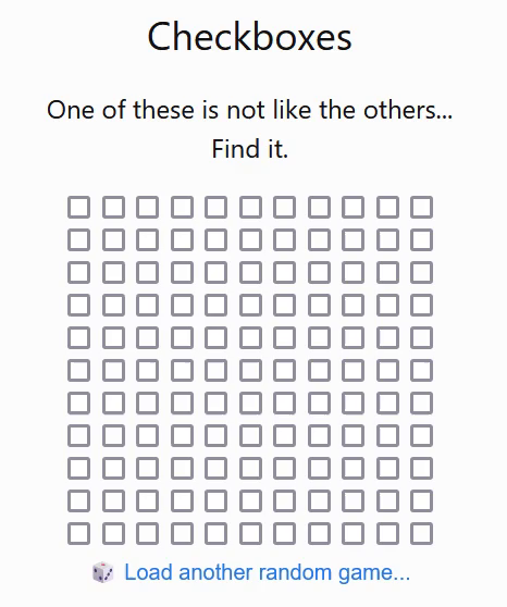 [𝚜𝚒𝚍𝚗𝚎𝚢𝚜𝟷@~/𝚜𝚛𝚌]$:blinking_cursor: : "Game 2: "Checkboxes". One ...